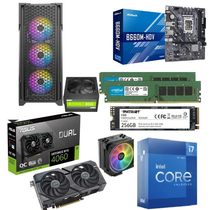 Gaming PC Bundle Intel Ci7-12700K, ASUS Dual GeForce RTX™ 4060 OC ...