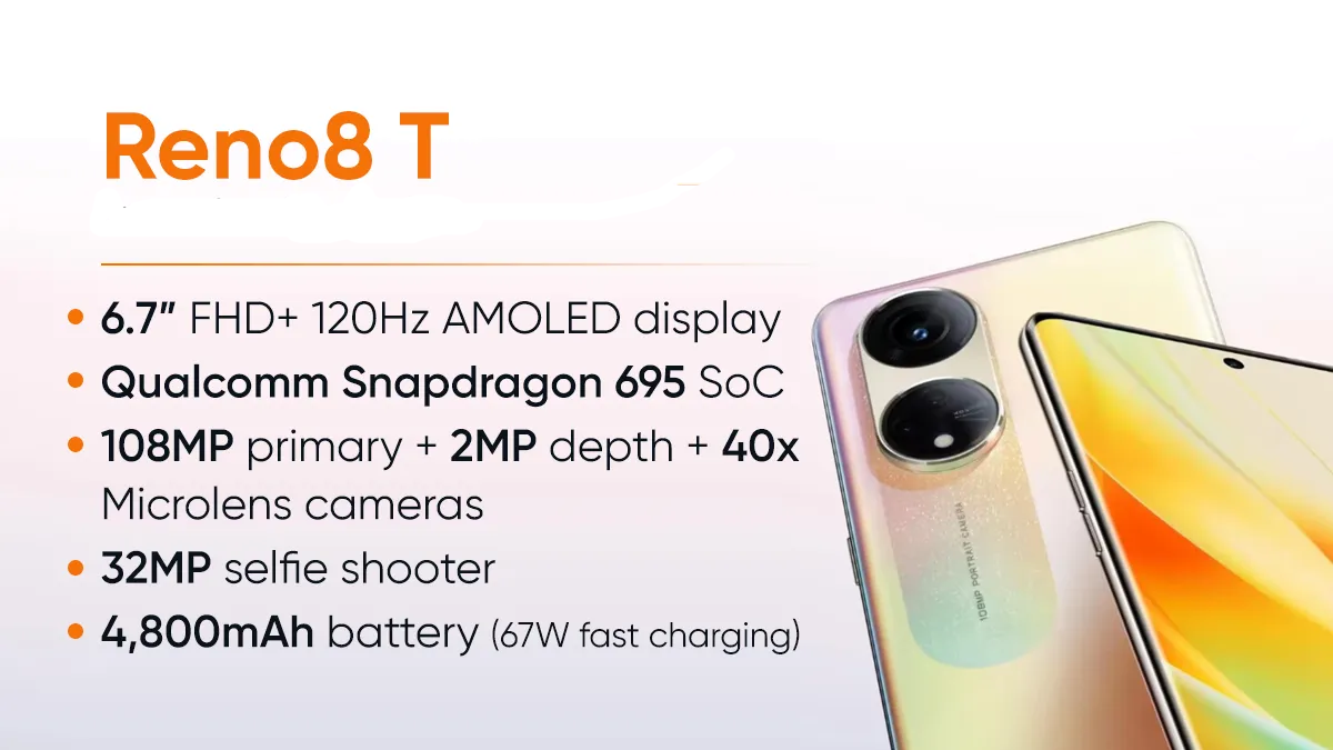 Mobile Oppo Reno 8T Dual SIM 8GB RAM 256GB International 5G LTE SunRise ...